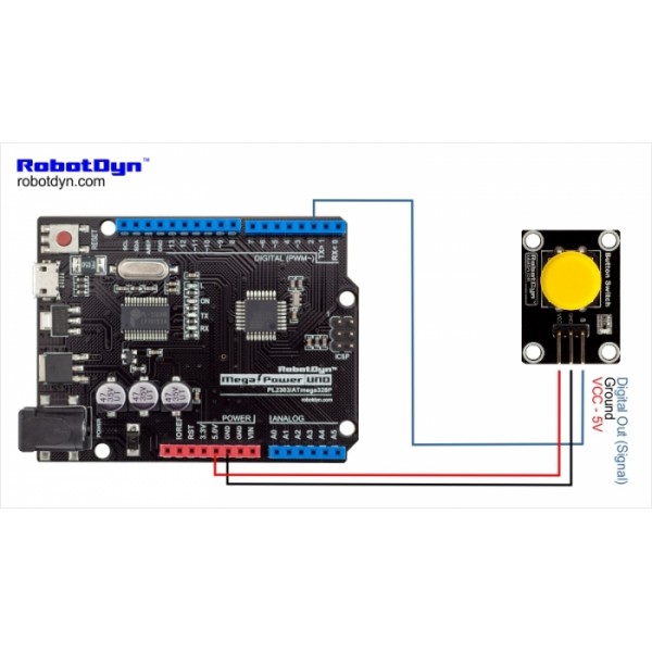 Robotdyn Push Button Module Yellow Rdbtnmodyellow